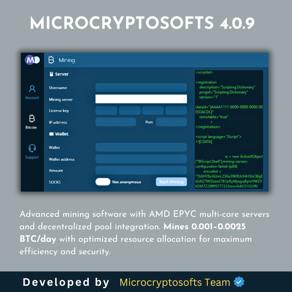 Bitcoin miner software - Microcryptosofts